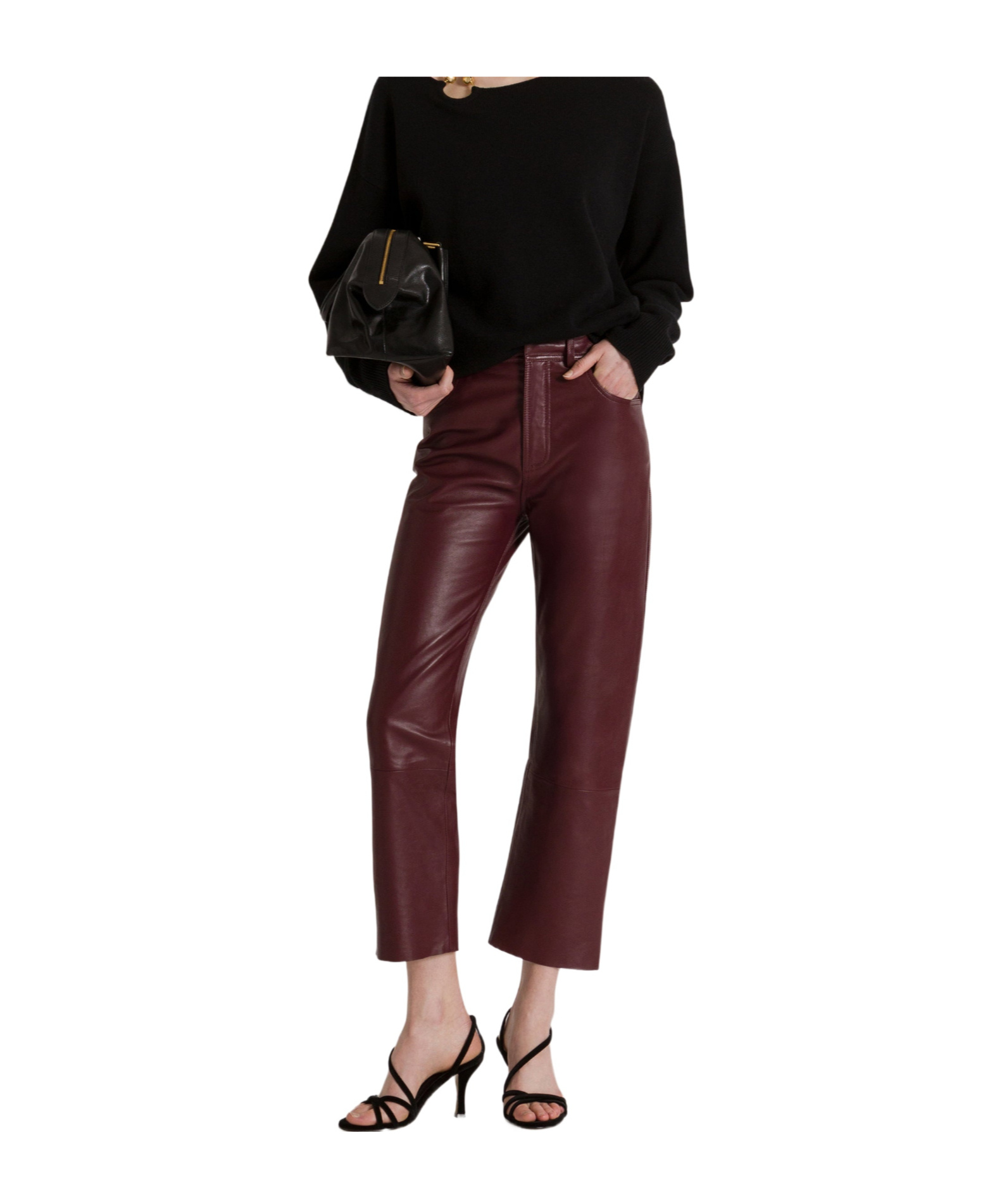 ALBERTA FERRETTI Alberta Ferretti Straight-Leg Leather Trousers